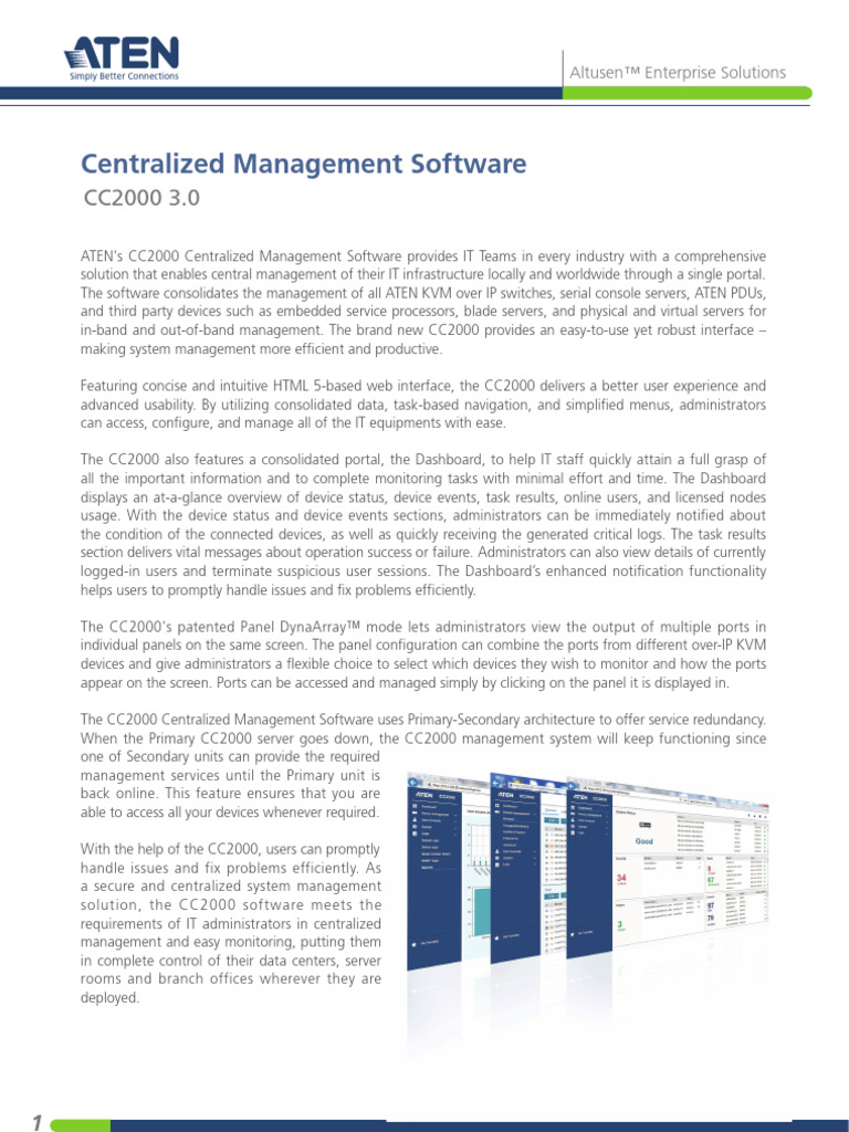 Datasheet cc2000 v3 Management Software Ds en | PDF | Radius | Computing