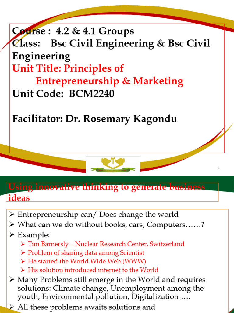 Lecture 3-Design Thinking -Innovation & Creativity & Invention | PDF | Innovation | Design Thinking