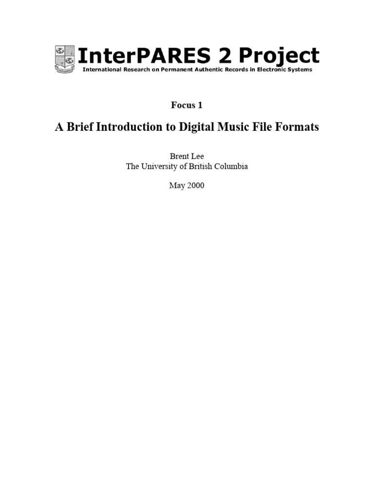Ip2 f1 Digital Music File Formats | PDF | Synthesizer | Digital Audio