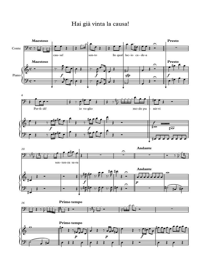 Hai Già Vinta La Causa! - Full Score | PDF