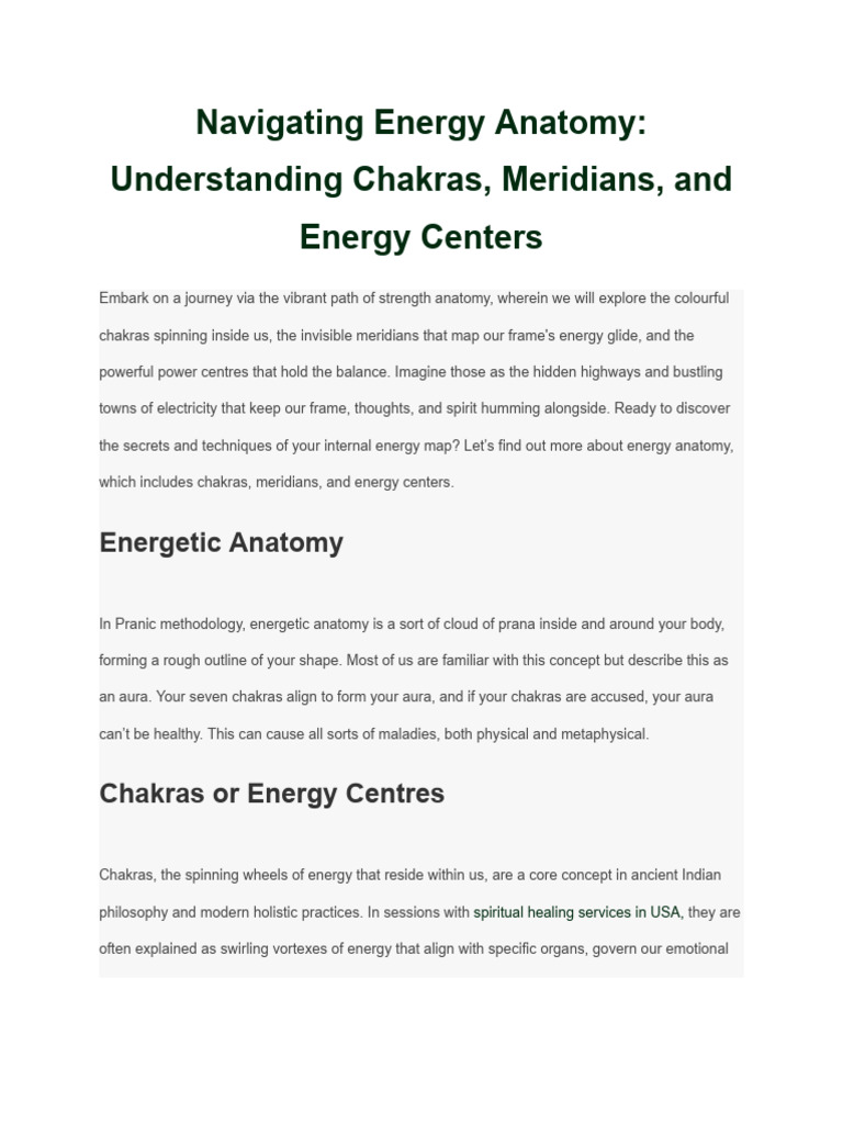 Navigating Energy Anatomy - Understanding Chakras, Meridians, and ...