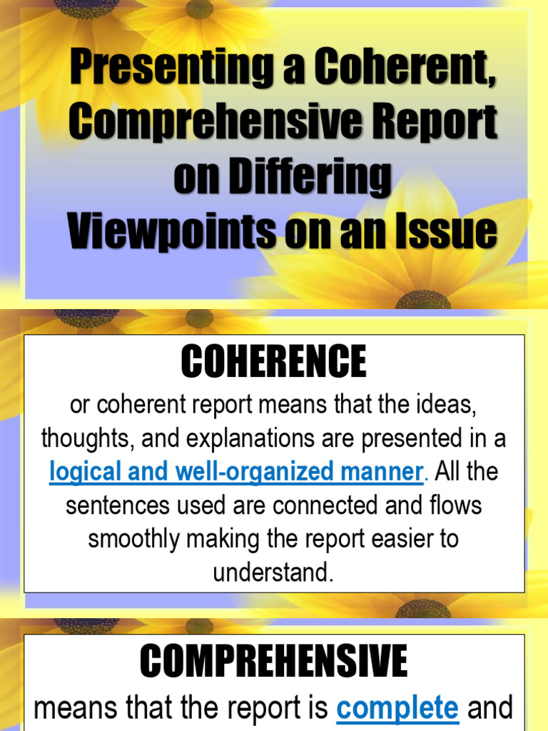 Presenting Coherent Viewpoint | PDF | Learning | Sentence (Linguistics)