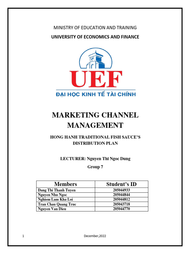 MKT Channel Strategy - B09E - Group7 - Final Report - HongHanh Copy 1 | PDF | Retail | Supermarket