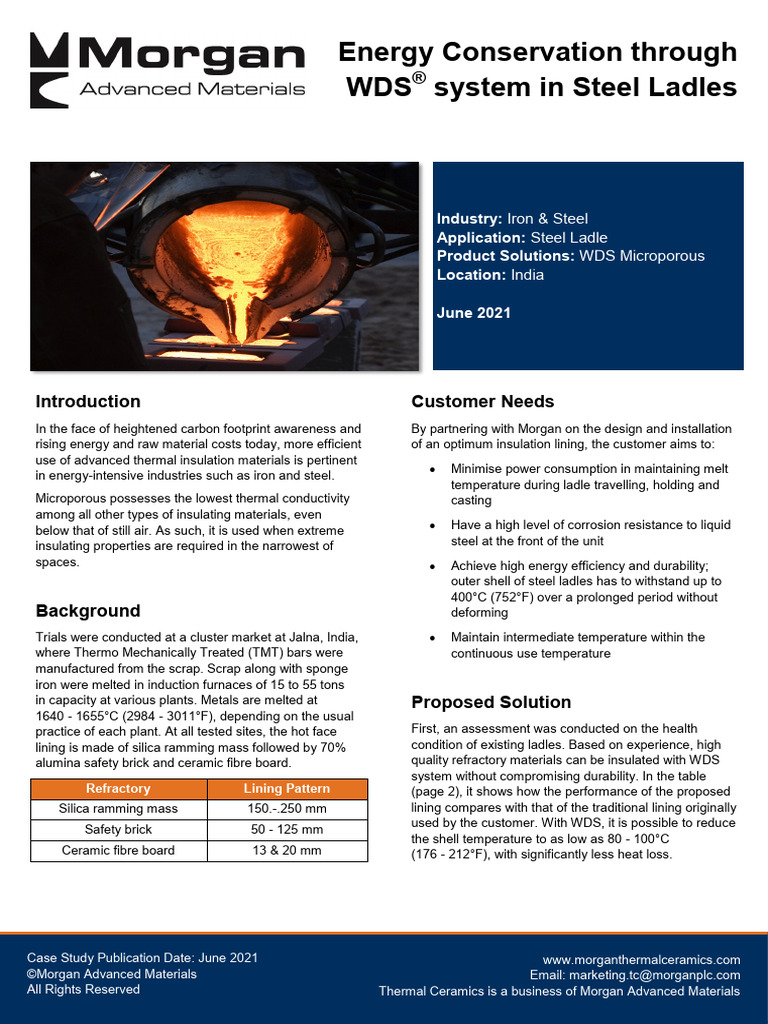 Case-Study Commercial Iron-And-Steel Ladle Wds Final | PDF | Steel ...