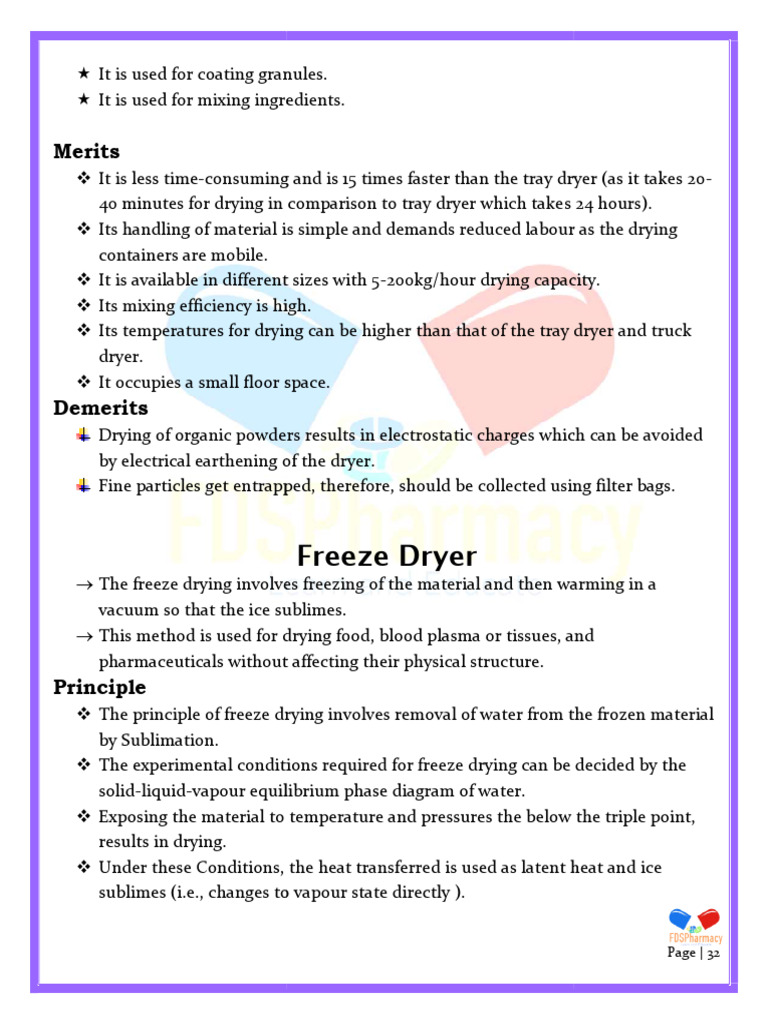 Ans 1 Freeze Drying | PDF | Chemistry | Applied And Interdisciplinary Physics