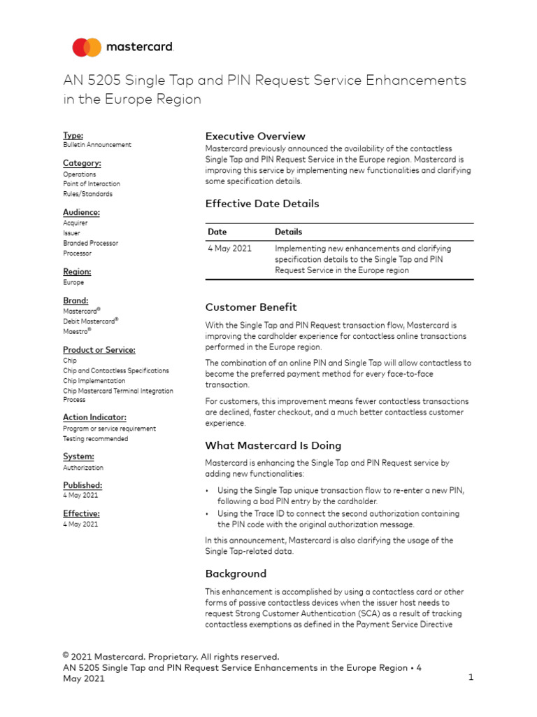 Single Tap and PIN Request Europe - AN5205 | PDF | Personal ...