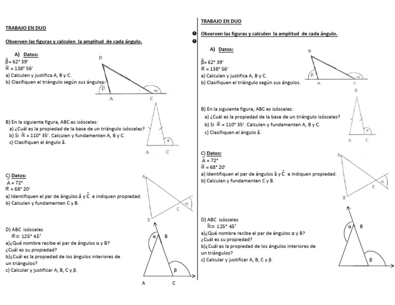 Ejercicios Con Triangulos Pdf Triángulo Geometría