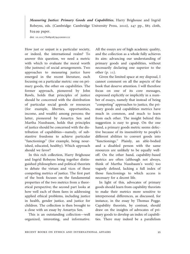 Measuring Justice Primary Goods and Capa | PDF | Justice | Crime & Violence