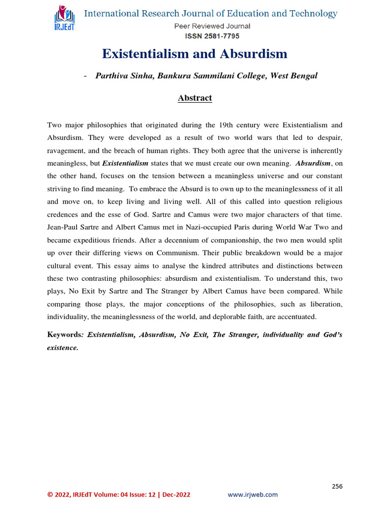 Existentialism and Absurdism | PDF | Existentialism