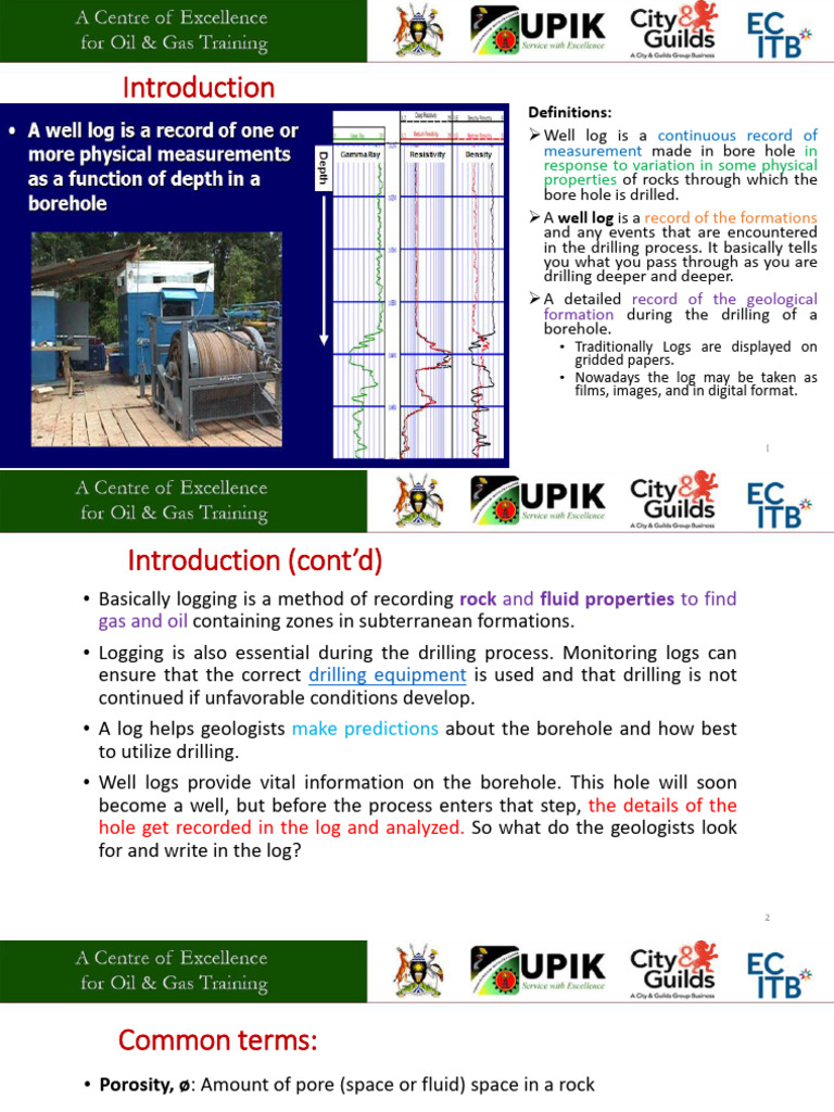 Introduction To Well Logging | PDF | Casing (Borehole)