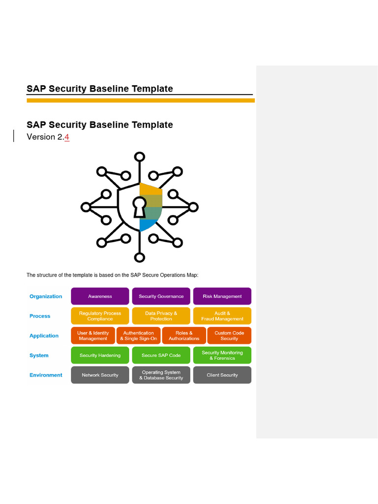 SAP Security Baseline Template V2.4 | PDF | World Wide Web | Internet & Web