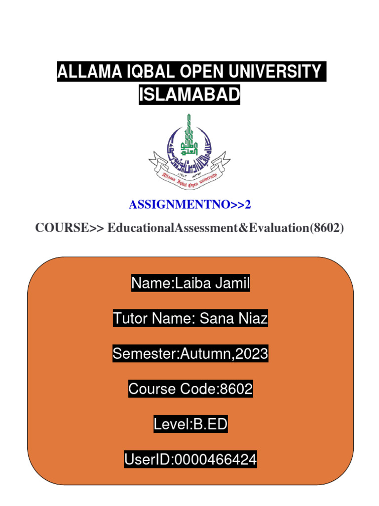 8602 Spring 2024 Pdf Validity Statistics Educational Assessment