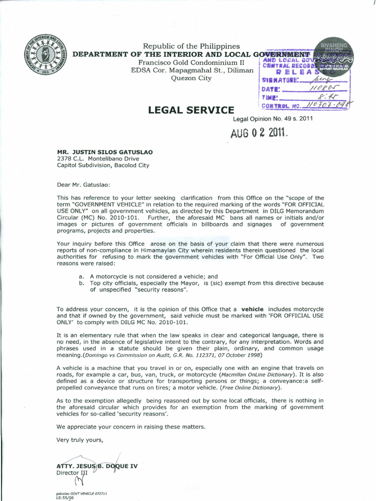 Government Vehicle Markings | PDF