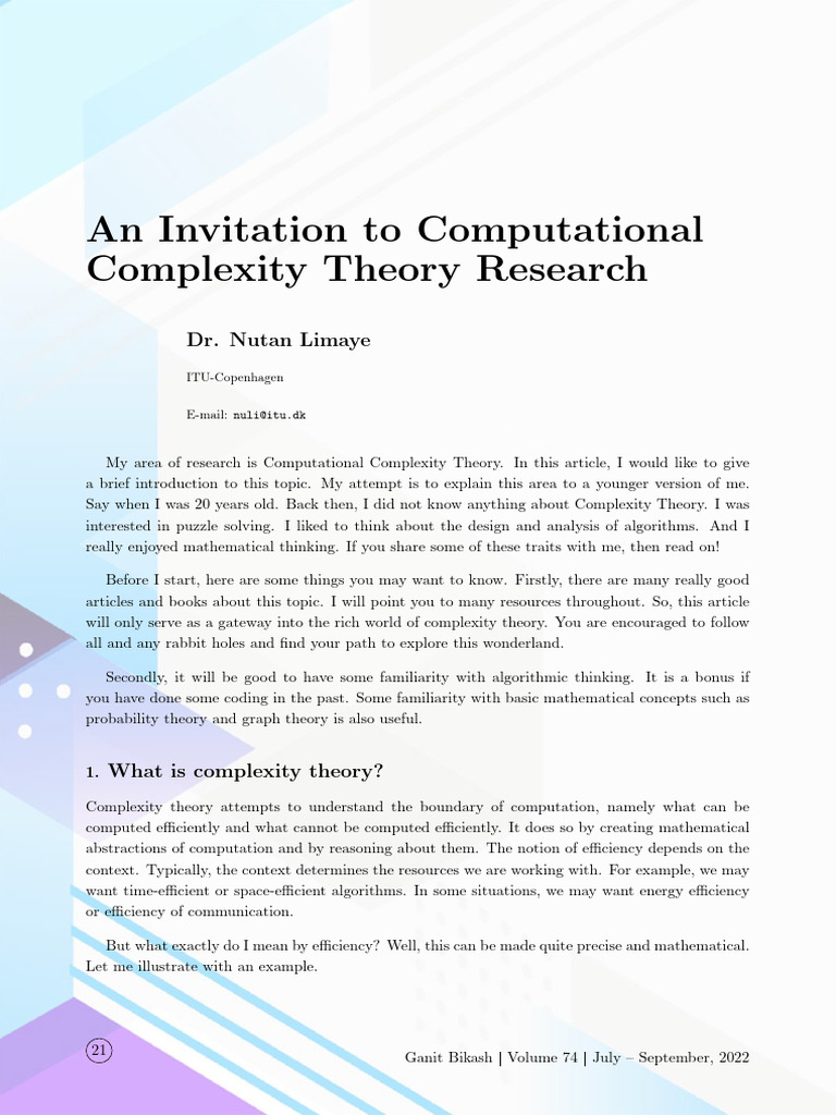 6 Computational-Complexity-Theory-Research-Nutan-Limaye-Ganit-Bikash | PDF | Computational ...