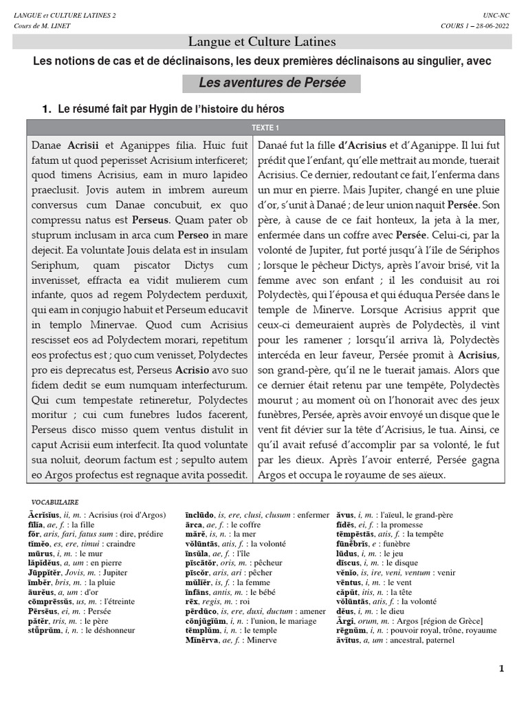 Introduction au Latin et Cas Grammaticales | PDF | Adposition ...