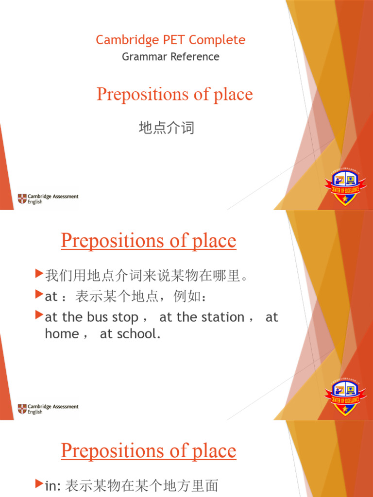 Unit 1 Preposition of Place | PDF