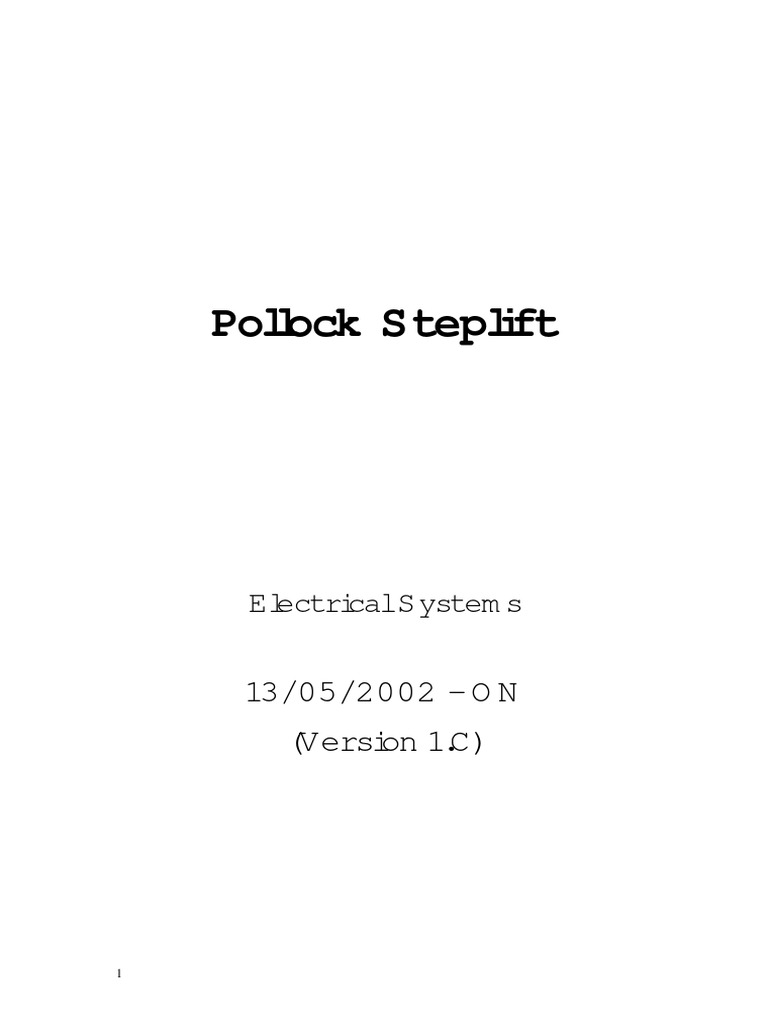 Pollock Step Lift Electrical Manual | PDF
