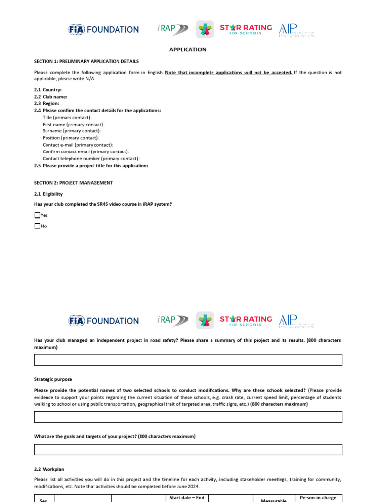 FIA SR4S - Application | PDF | Budget | Euro