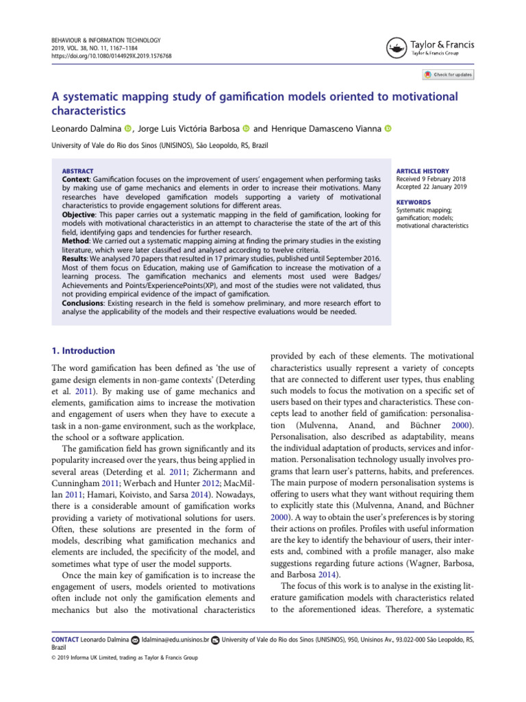 Gamification Models in Education | PDF | Learning | Databases