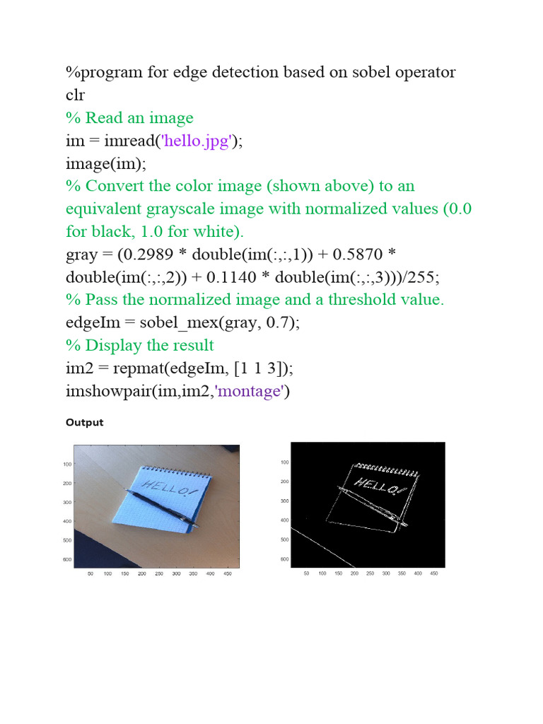 Program For Edge Detection Based On Sobel Operator Pdf Computers