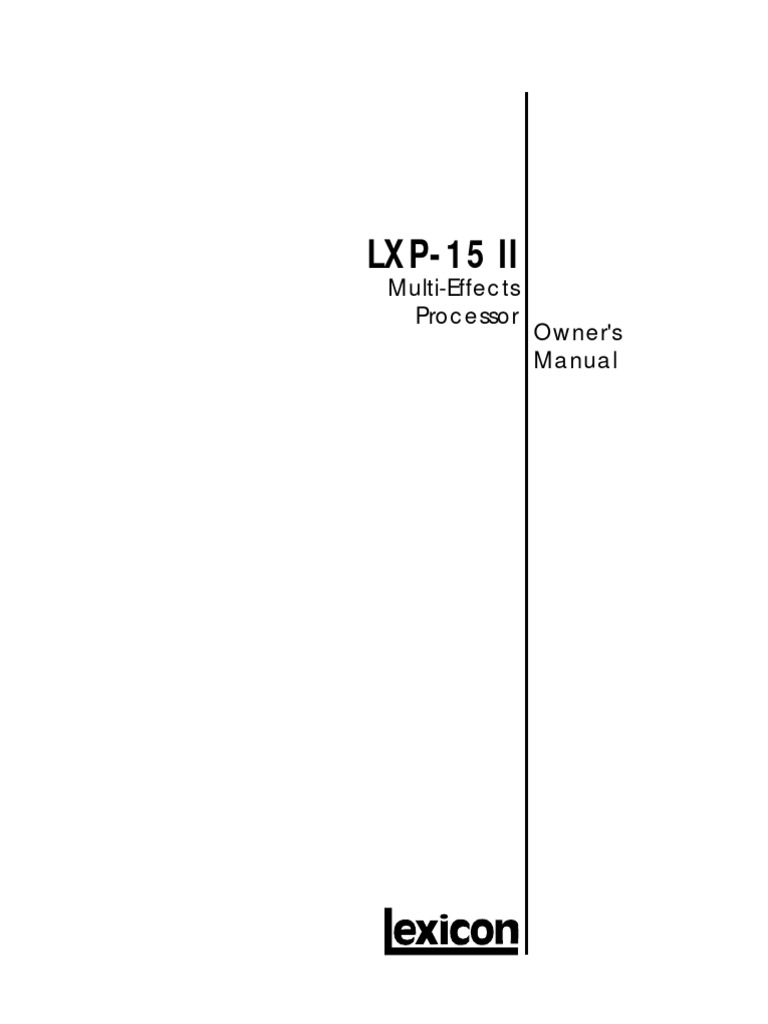 LXP-15-II Owners Original | PDF | Amplifier | Antenna (Radio)