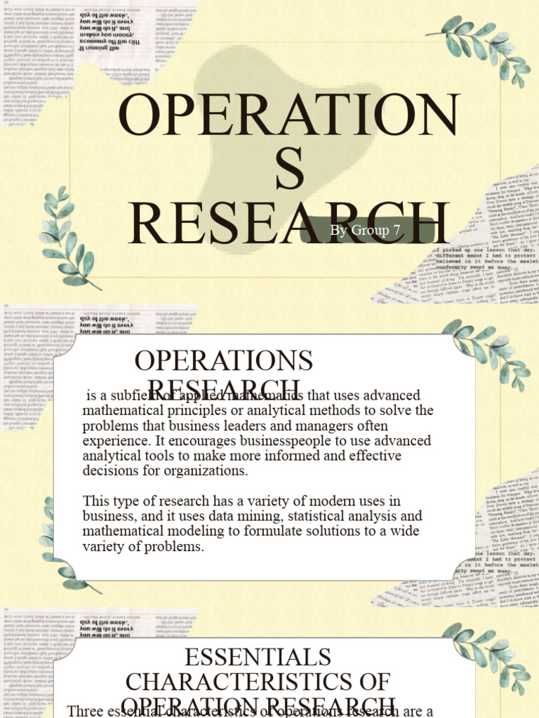 Operations Research | PDF | Inventory | Mathematics