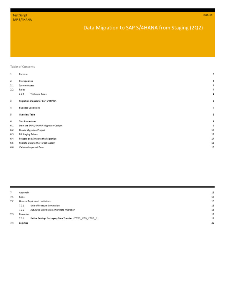 Data Migration To SAP S4HANA From Staging ( | PDF | Databases | Computing