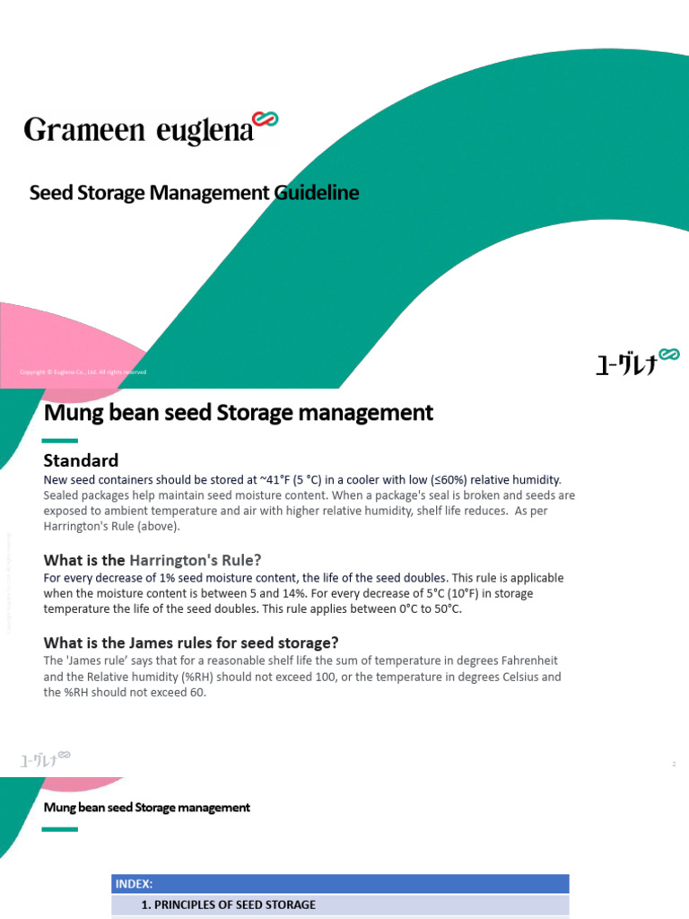 V1 - EGG - Seed Storage Management Guideline | PDF | Seed | Humidity