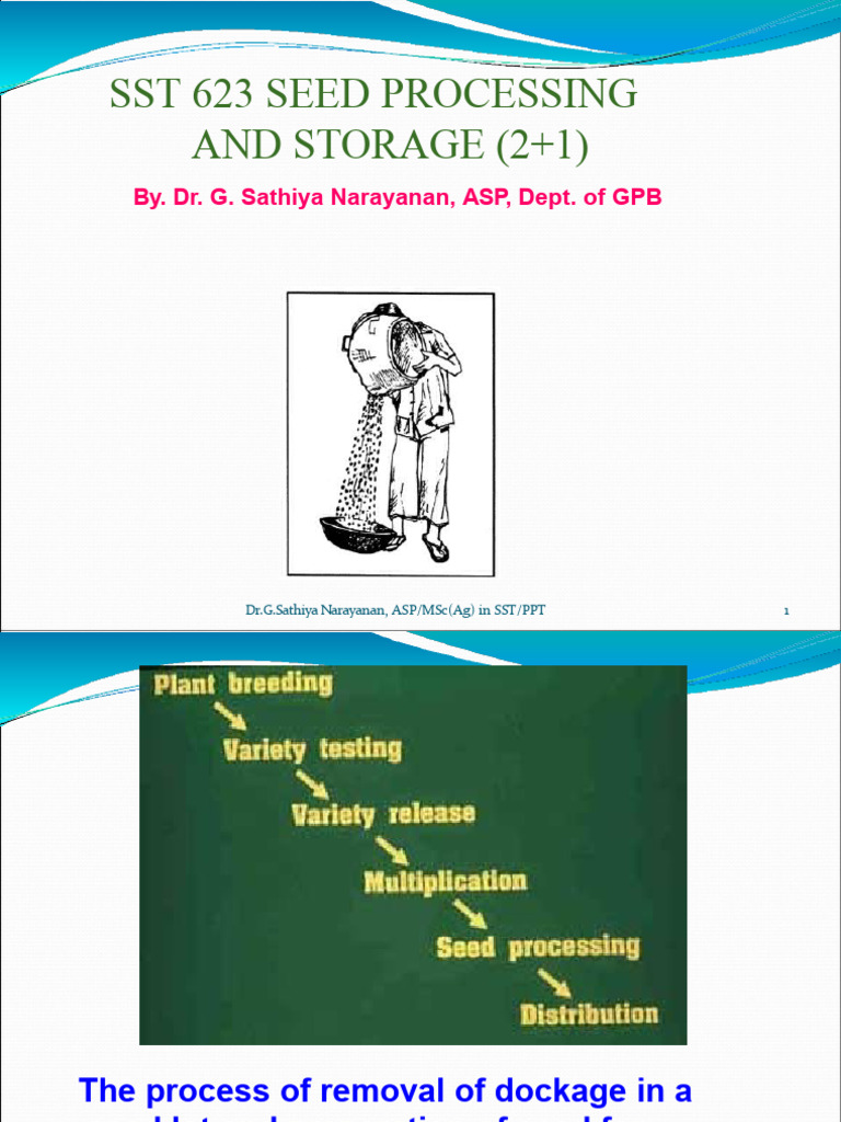 SST 623 Seed Processing and Storage | PDF | Cooking, Food & Wine | Wellness
