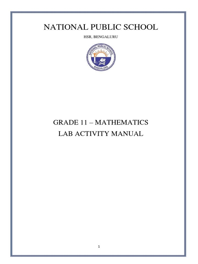 G11-Math-Lab Manual | PDF | Cartesian Coordinate System | Angle