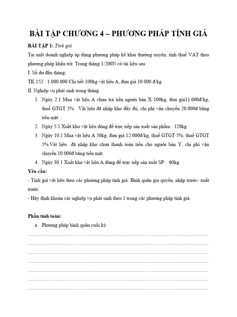 Bai Tap Nhom Chuong 4 | PDF