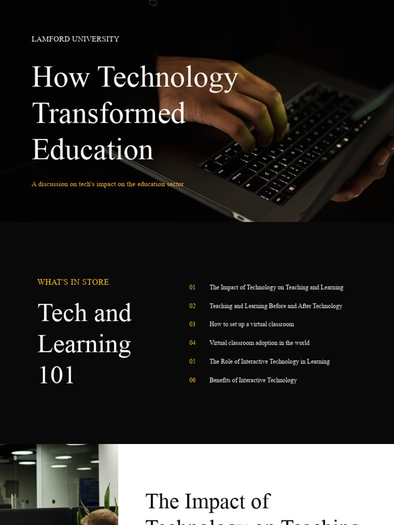Black Yellow Dark Simple Digital Technology in Education Technology ...