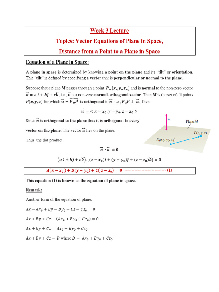 MVC Week 3 Lecture | PDF | Euclidean Vector | Equations