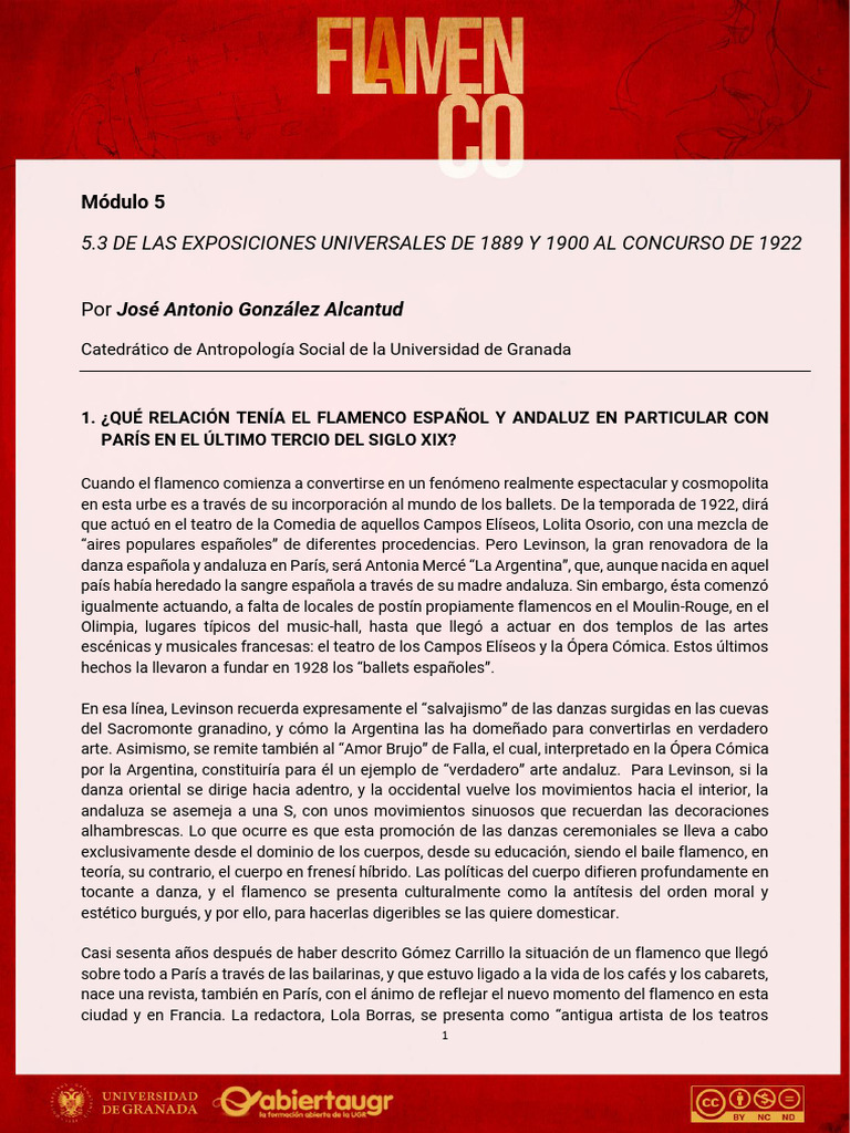 Módulo 5: 5.3 de Las Exposiciones Universales de 1889 Y 1900 Al Concurso de 1922 | PDF | Granada ...