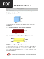 Class 10 Surface Area and Volume Formulas | PDF