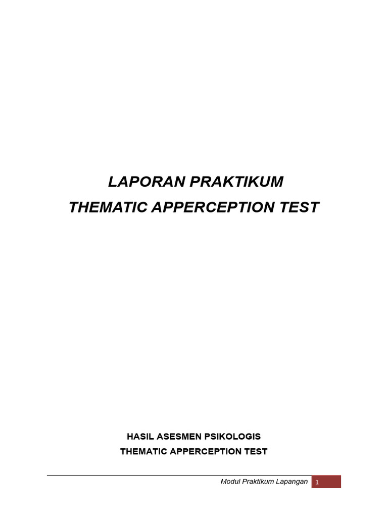 Contoh Laporan Tes Tat | PDF | Pengembangan Diri