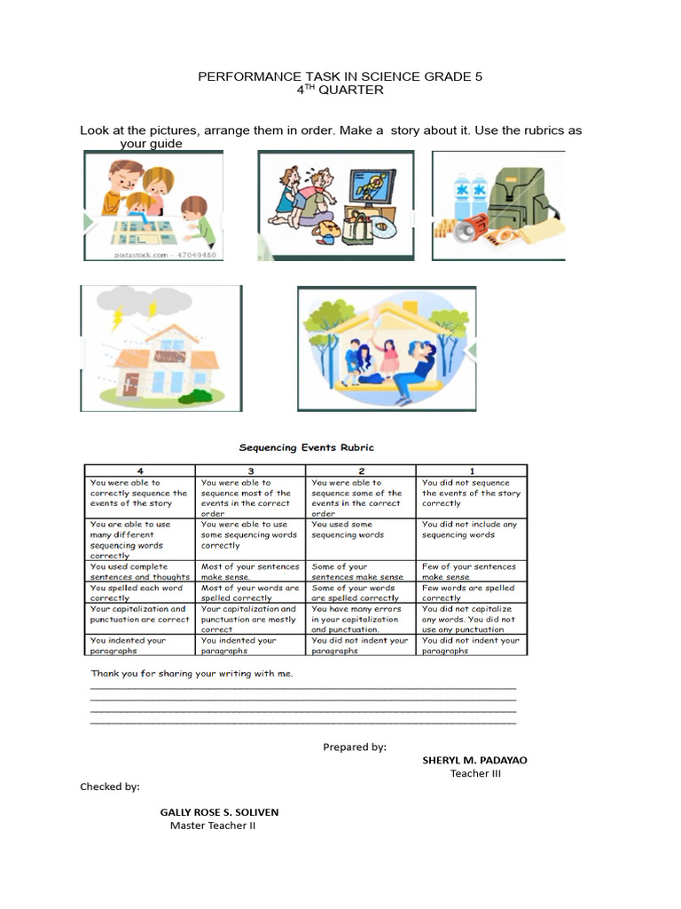 Performance Task in Science Grade 5 | PDF