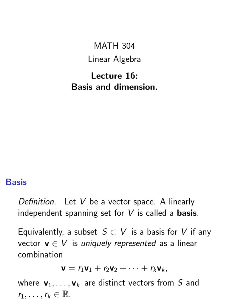 Span, Dimension | PDF | Basis (Linear Algebra) | Vector Space