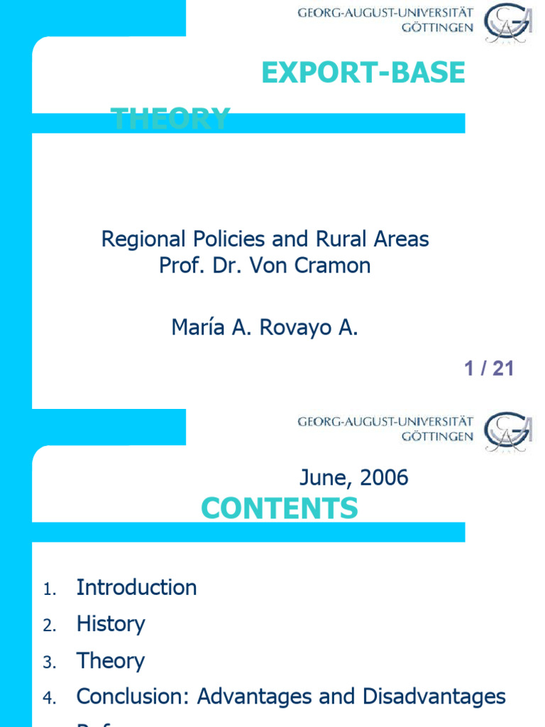 Export-Base Theory | PDF