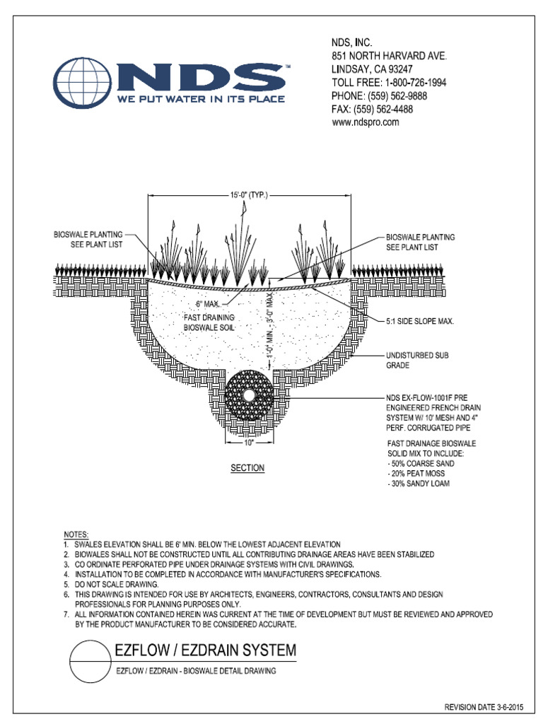 EZ Flow EZ Drain Bioswale Detail Drawing | PDF