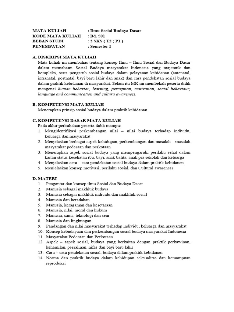 Ilmu Sosial Budaya Dasar | PDF | Ilmu Sosial | Sains & Matematika