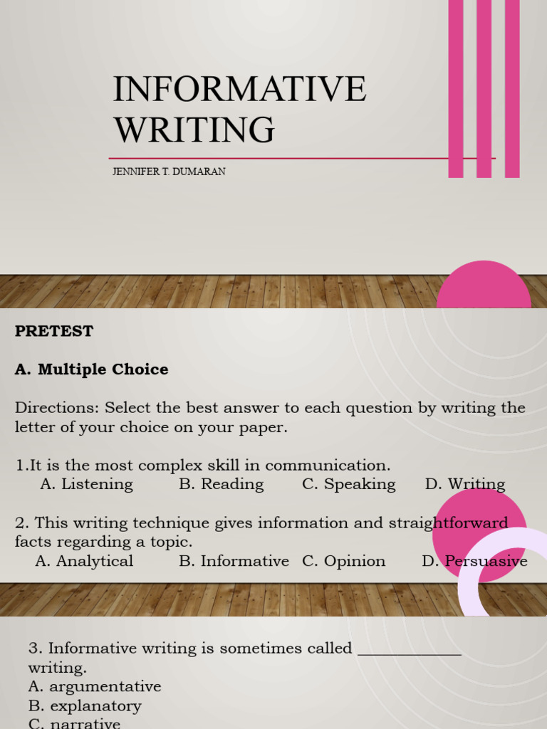 Informative Writing | Download Free PDF | Public Speaking | Statistics