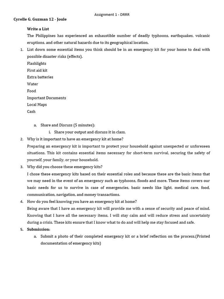 Emergency Kit Essentials Guide | PDF | Wellness