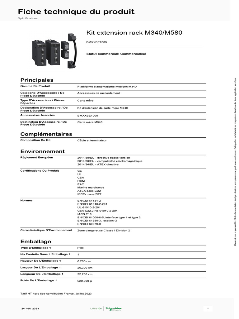 Schneider Electric - Modicon-X80 - BMXXBE2005 | PDF