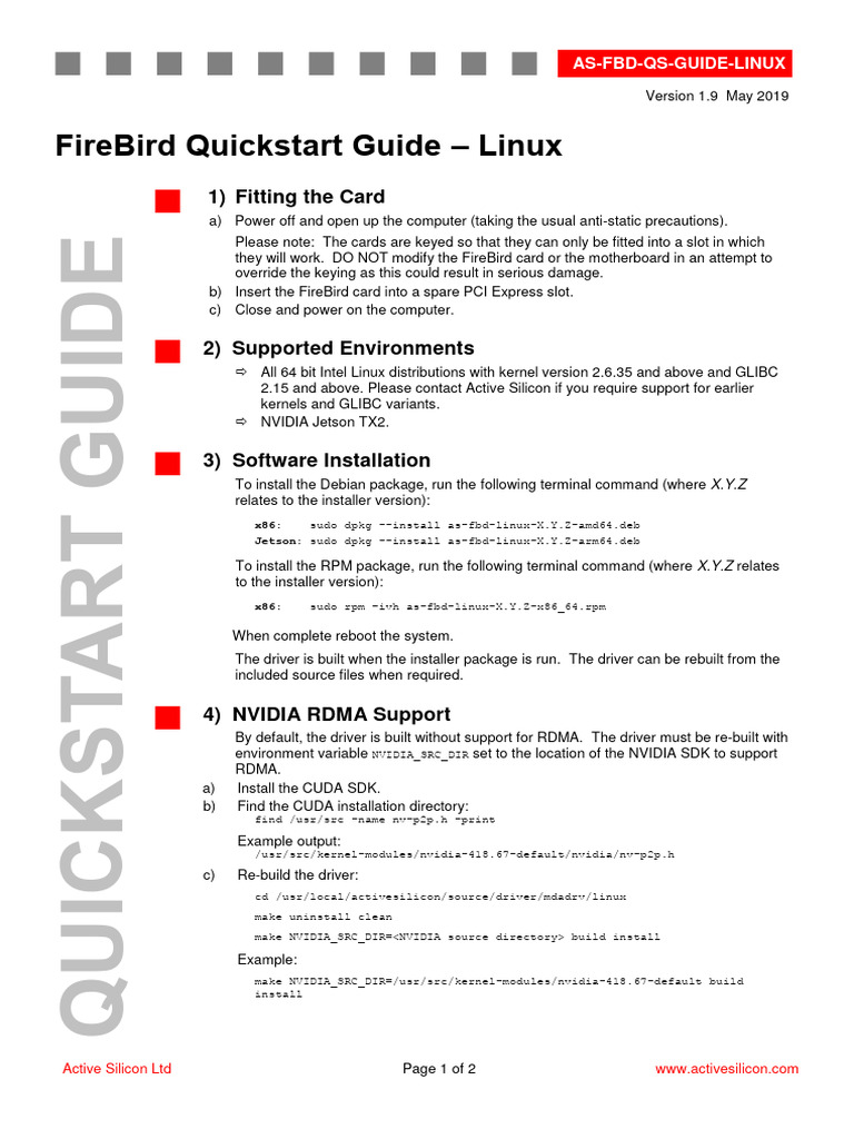 FireBird QuickStart Linux | PDF | Linux | Installation (Computer Programs)