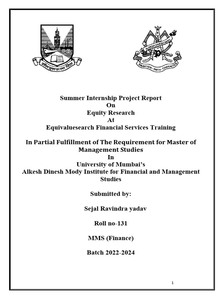 Sejal - Summer Internship Report PDF | PDF | Foreign Direct Investment | Economy Of India
