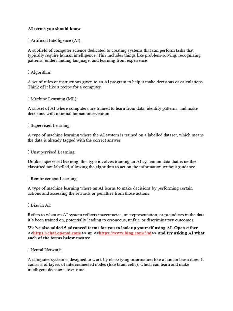 AI Terms You Should Know | PDF | Artificial Intelligence | Intelligence ...