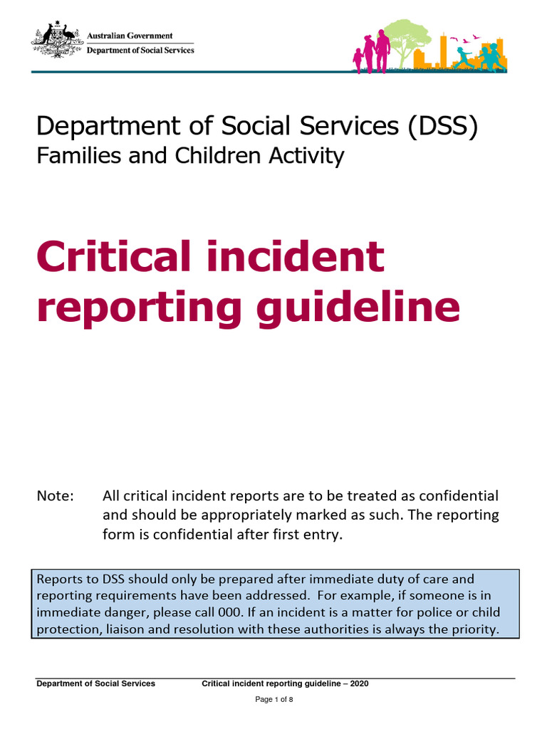 Critical Incident Reporting Guidelines | PDF | Child Protective ...