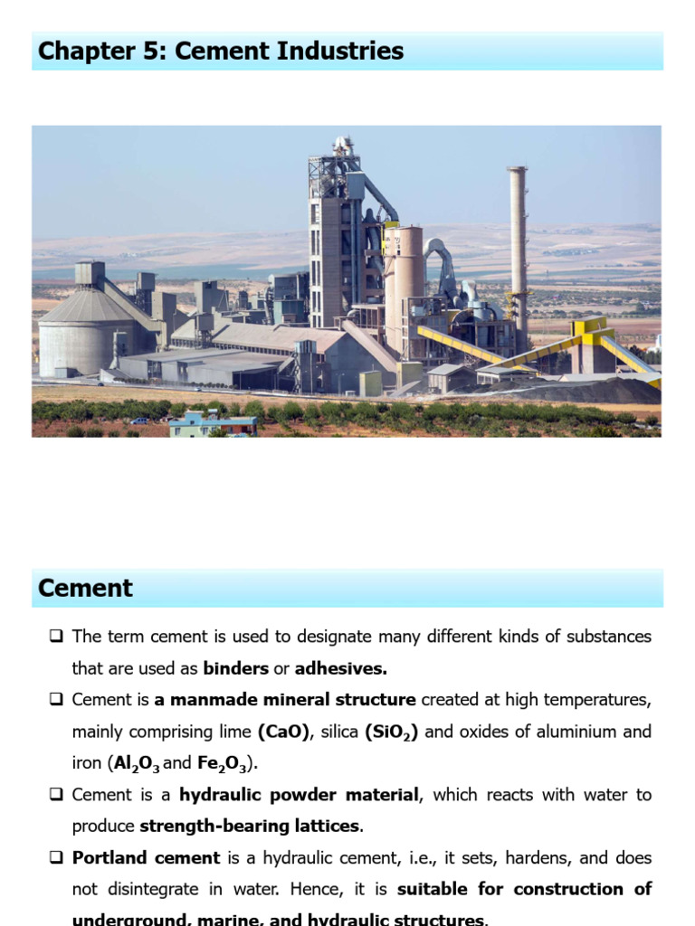 Process Industries - Lecture Material 5 | PDF | Cement | Concrete