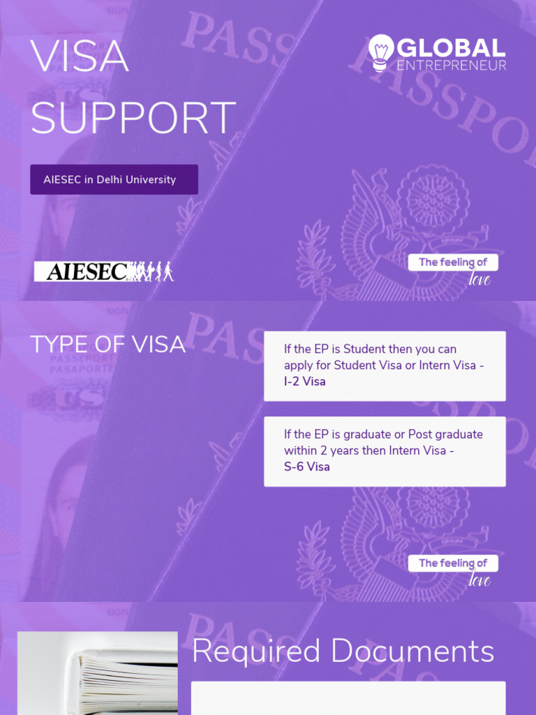Visa Support for AIESEC Students | PDF